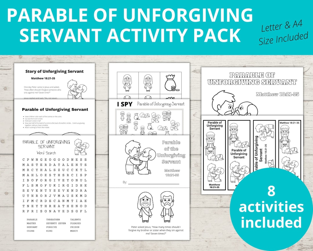 Parable of Unforgiving Servant Bible Story Crafts Parables - Etsy