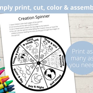 Days of Creation Sunday School Craft, Bible Story Activities, in the ...