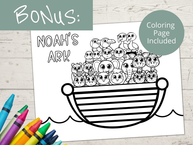 Noahs Ark Activities, Bible Story for Kids, Noahs Ark Craft, Church ...