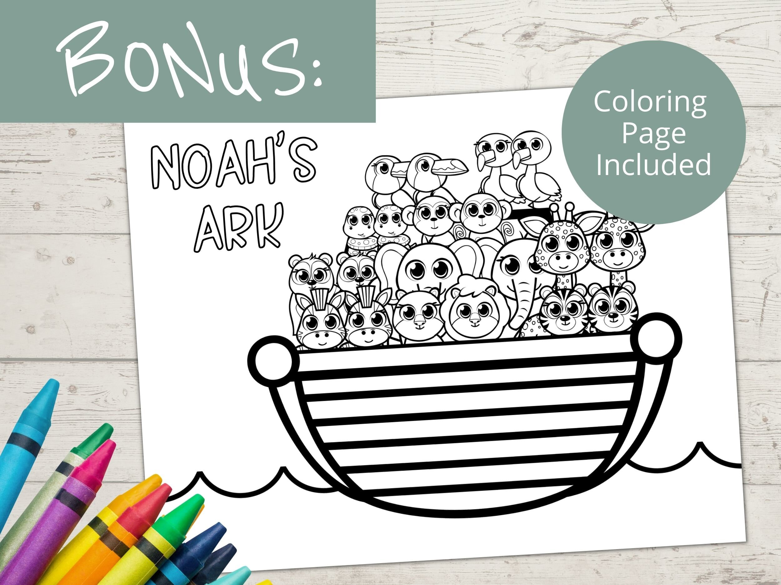Noahs Ark Activities, Bible Story for Kids, Noahs Ark Craft, Church ...