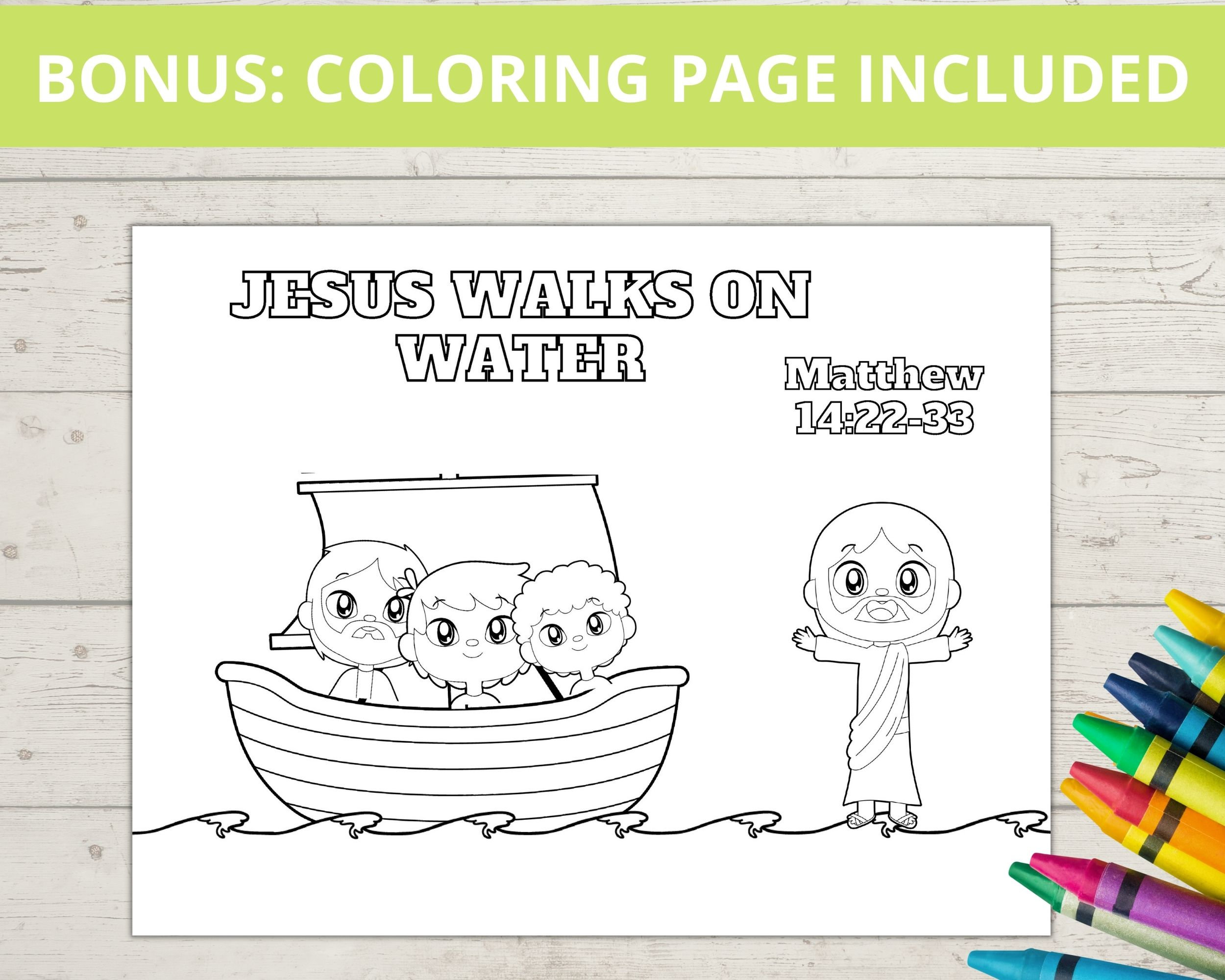 Jesus Walks on Water Sunday School Craft, New Testament Bible Story ...