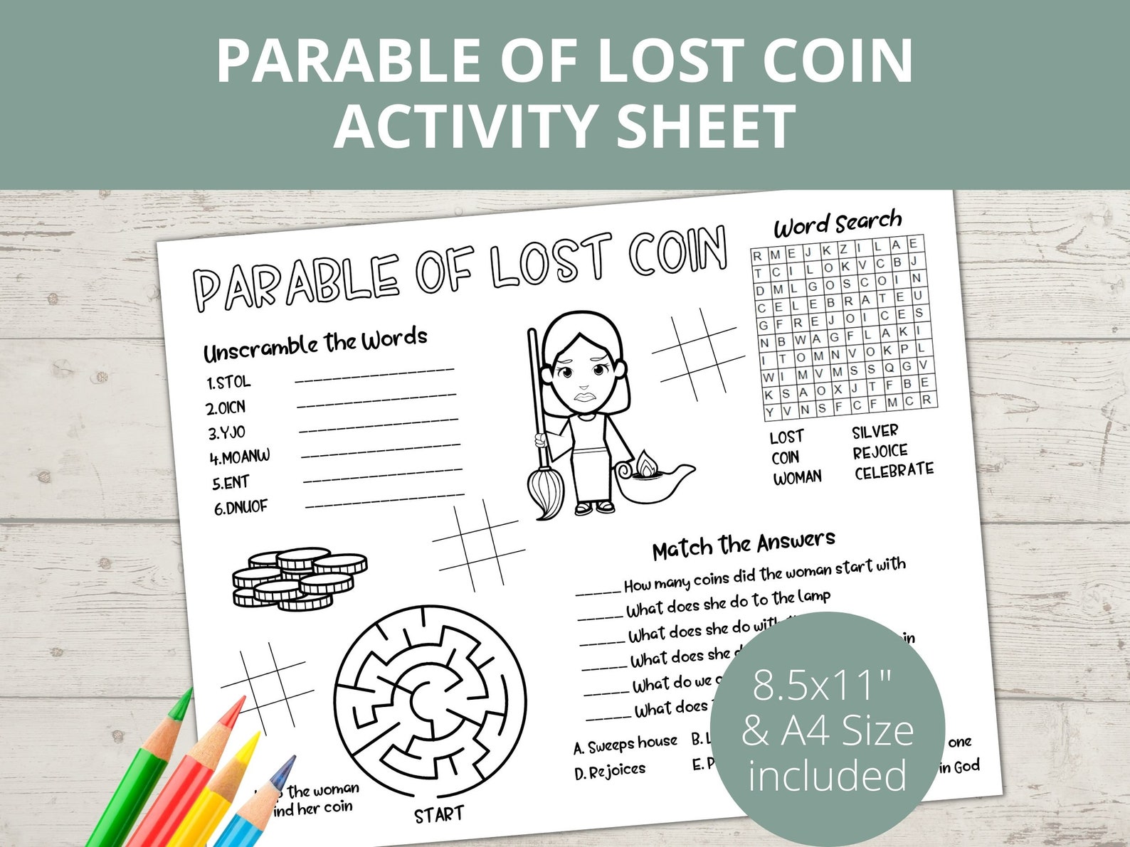 Parable of the Lost Coin, Parable of Jesus, Bible Activity, Church Kids ...