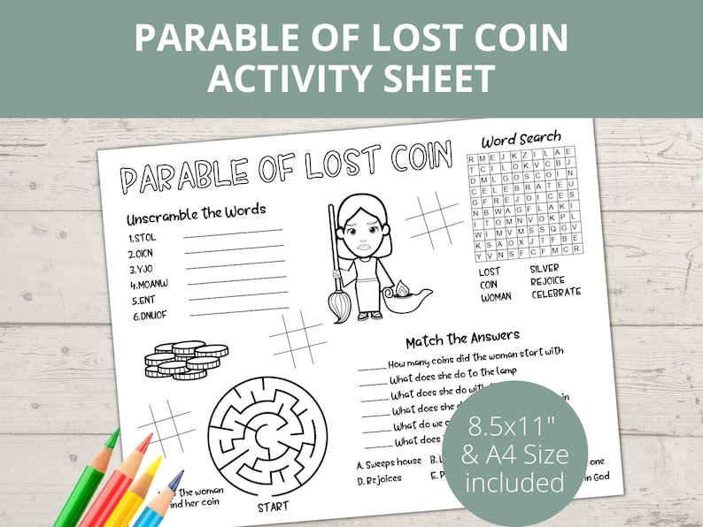 Parable of the Lost Coin, Parable of Jesus, Bible Activity, Church Kids ...