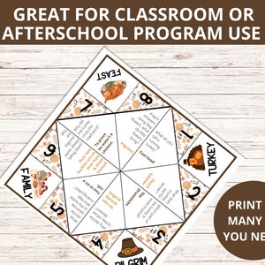 Thanksgiving Joke Cards, Thanksgiving Joke Teller, Fortune Teller ...