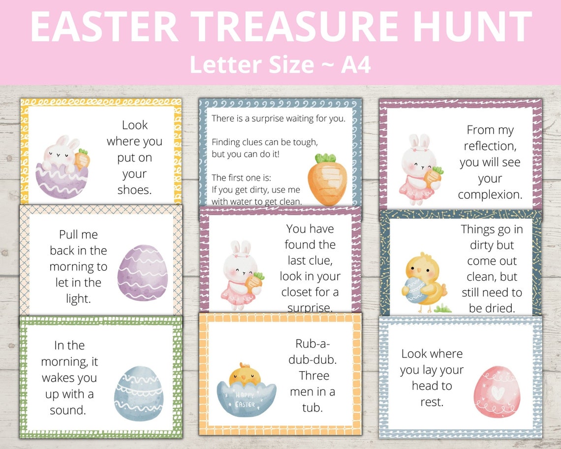 Easter Scavenger Hunt Treasure Hunt Easter Games Printable - Etsy