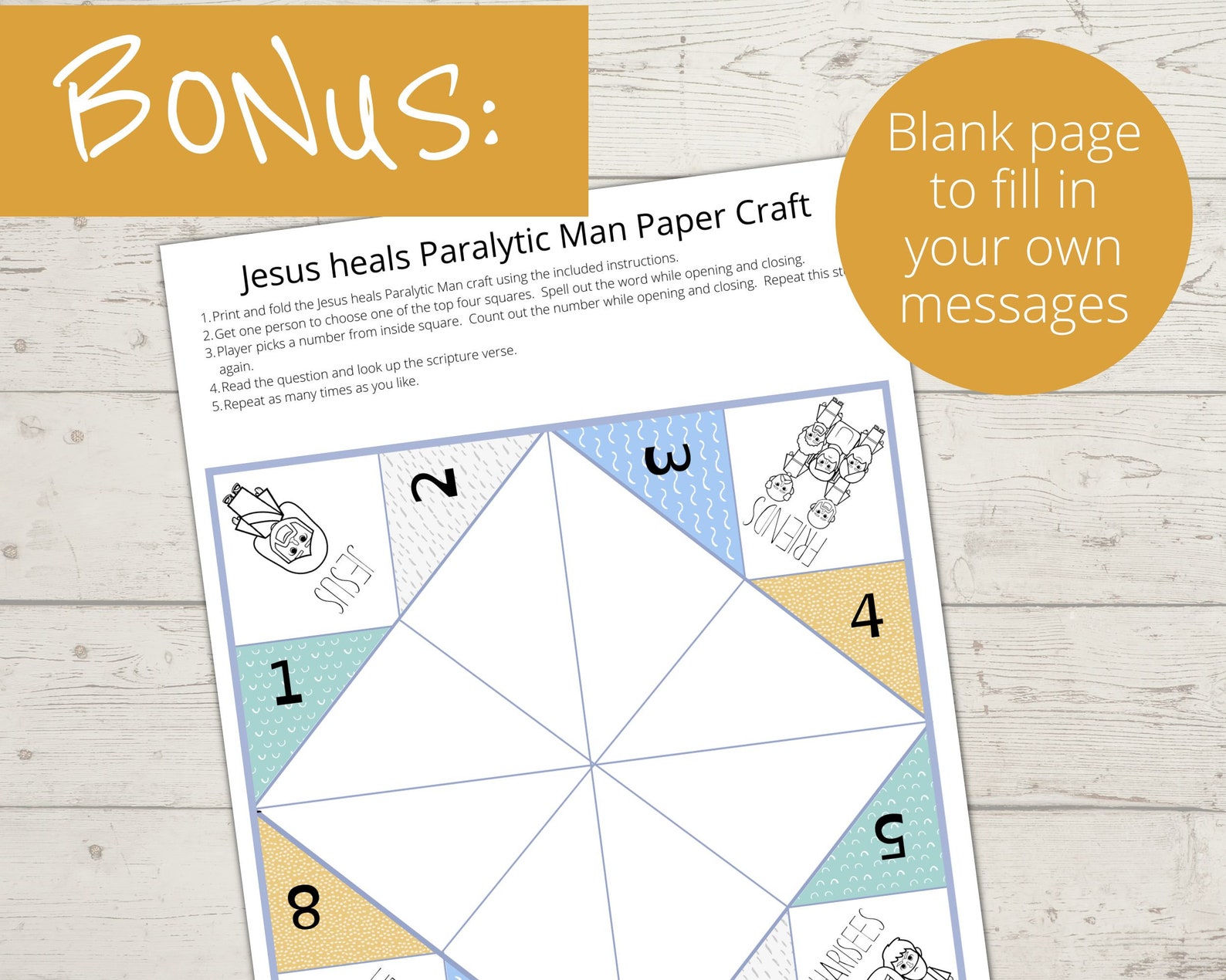 Jesus Heals a Paralyzed Man, Bible Story Activities, Sunday School ...