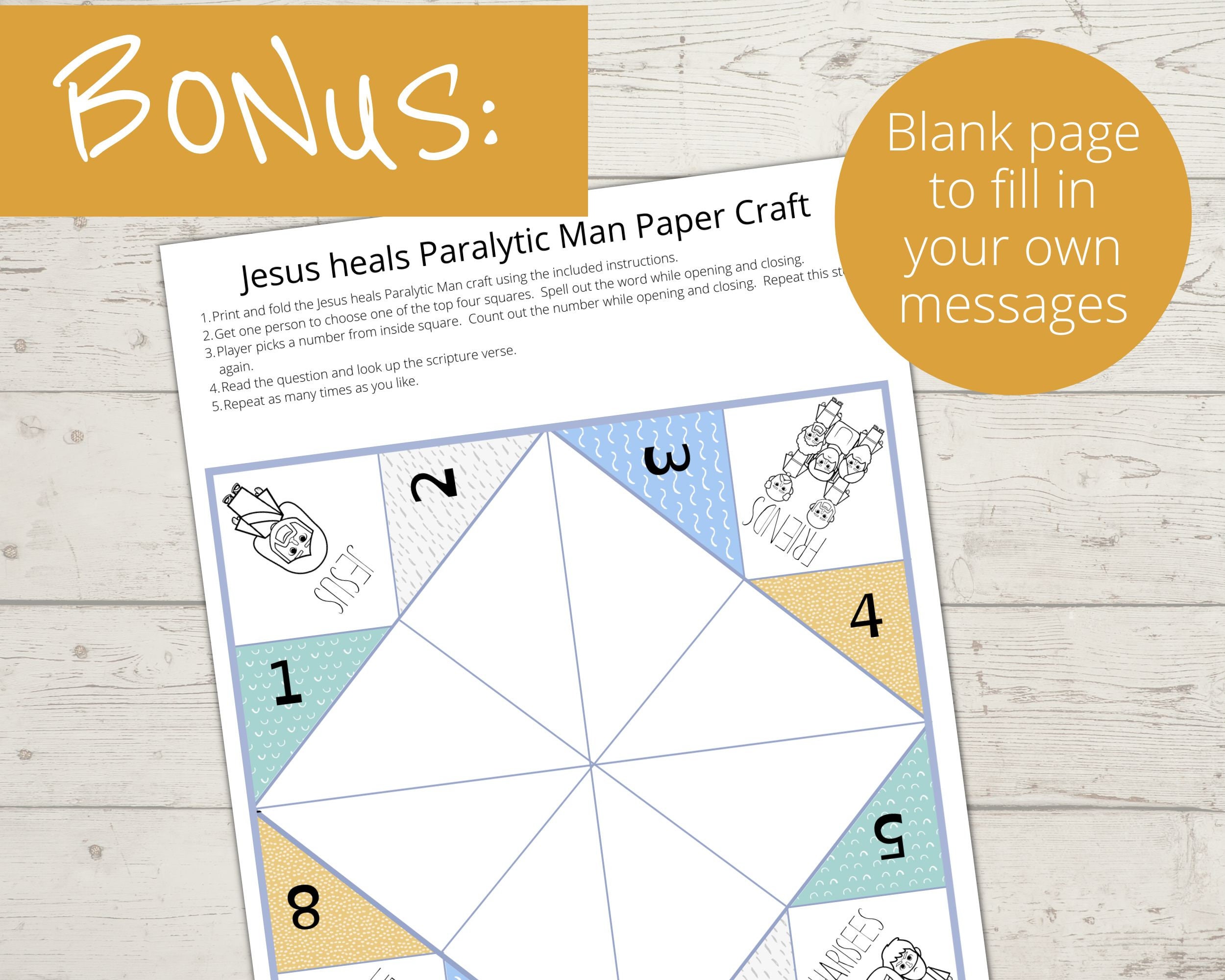 Jesus Heals a Paralyzed Man, Bible Story Activities, Sunday School ...