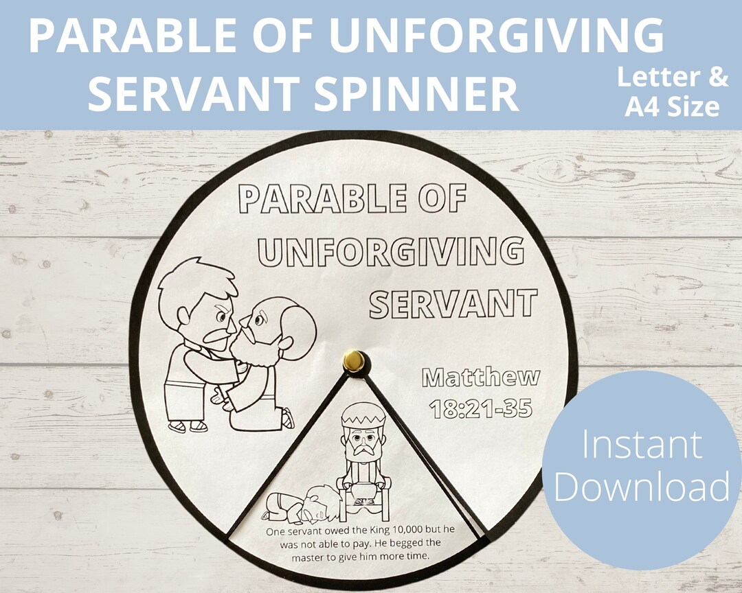 Parable of Unforgiving Servant Sunday School Activities Kids - Etsy