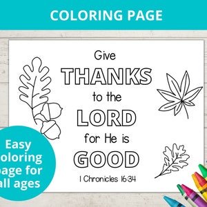 Give Thanks to the Lord Bible Story Activity Sunday School - Etsy