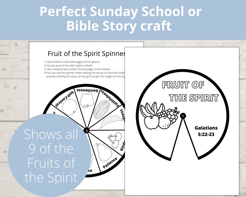 Fruit of the Spirit Printable, Fruit of the Spirit Craft, Sunday School ...