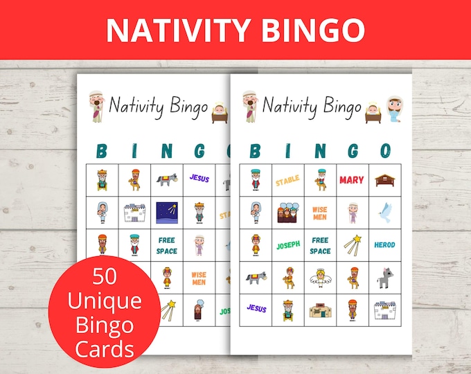 Nativity Bingo Game Printable Nativity Bible Bingo Christmas Nativity ...