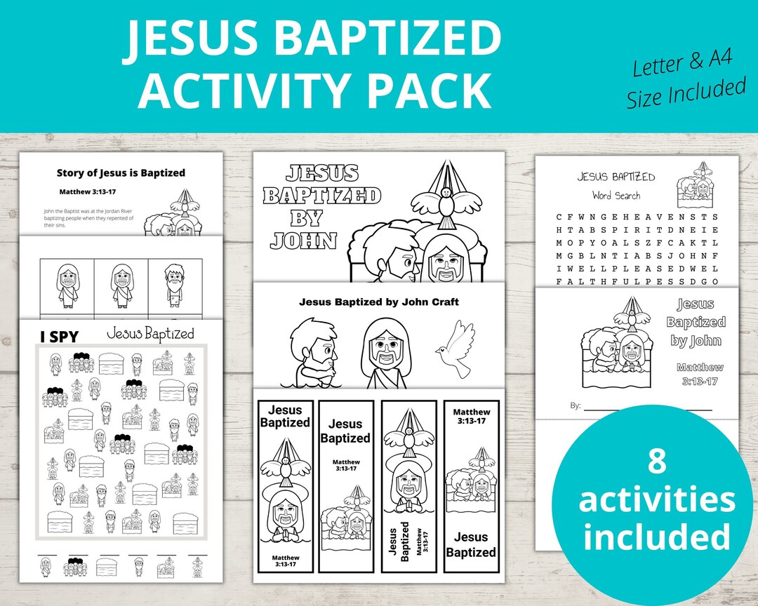 Jesus Baptism Craft Jesus Baptized Bible Story for Kids - Etsy Canada