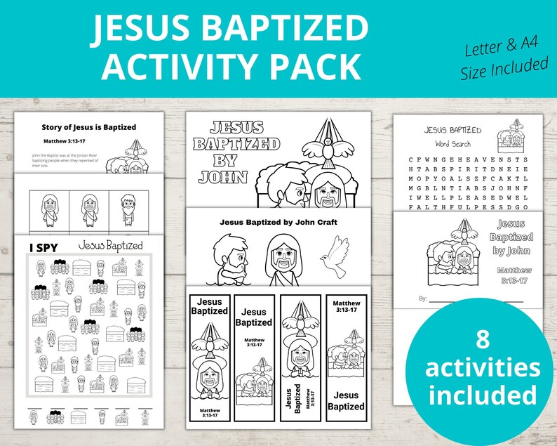 Jesus Baptism Craft Jesus Baptized Bible Story for Kids - Etsy Canada