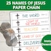 Names of Jesus Paper Chains, Easter Activity Sheet, Names of Jesus ...