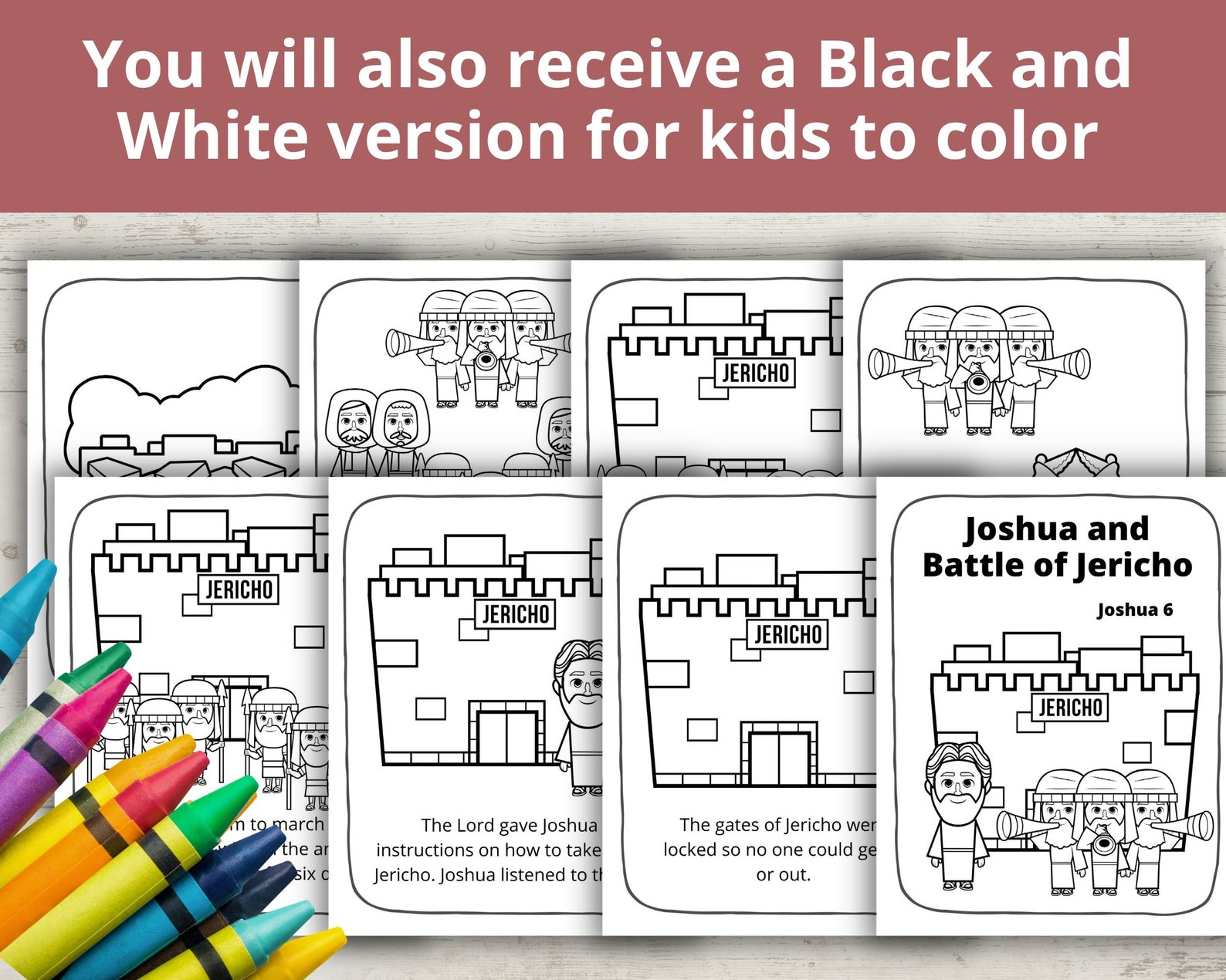 Battle of Jericho, Joshua and Battle of Jericho, Bible Story Poster ...