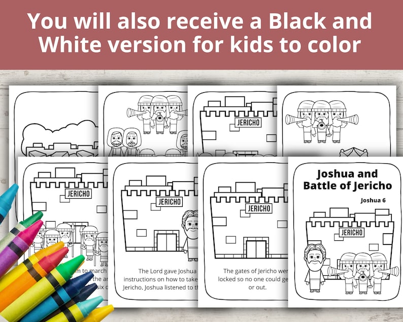 Battle of Jericho, Joshua and Battle of Jericho, Bible Story Poster ...