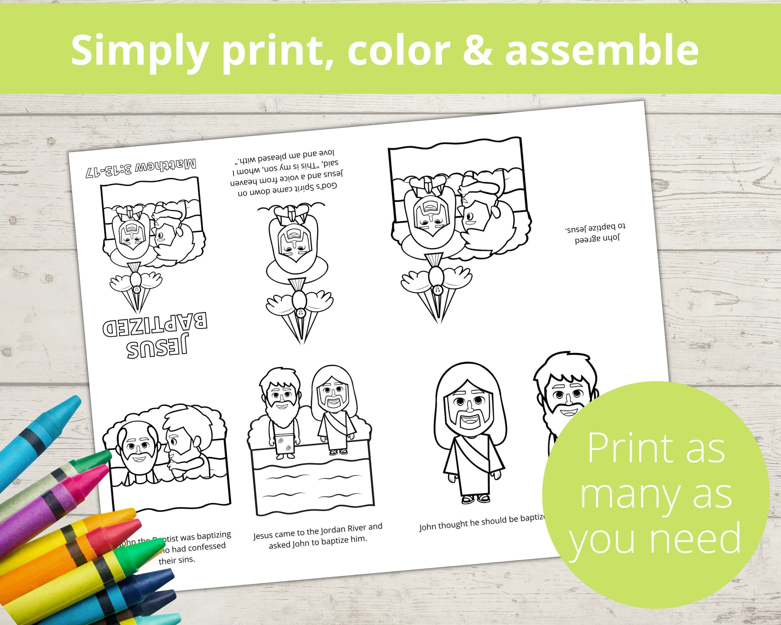 Jesus Baptism, John Baptist Jesus, Preschool Bible, Homeschool Bible ...