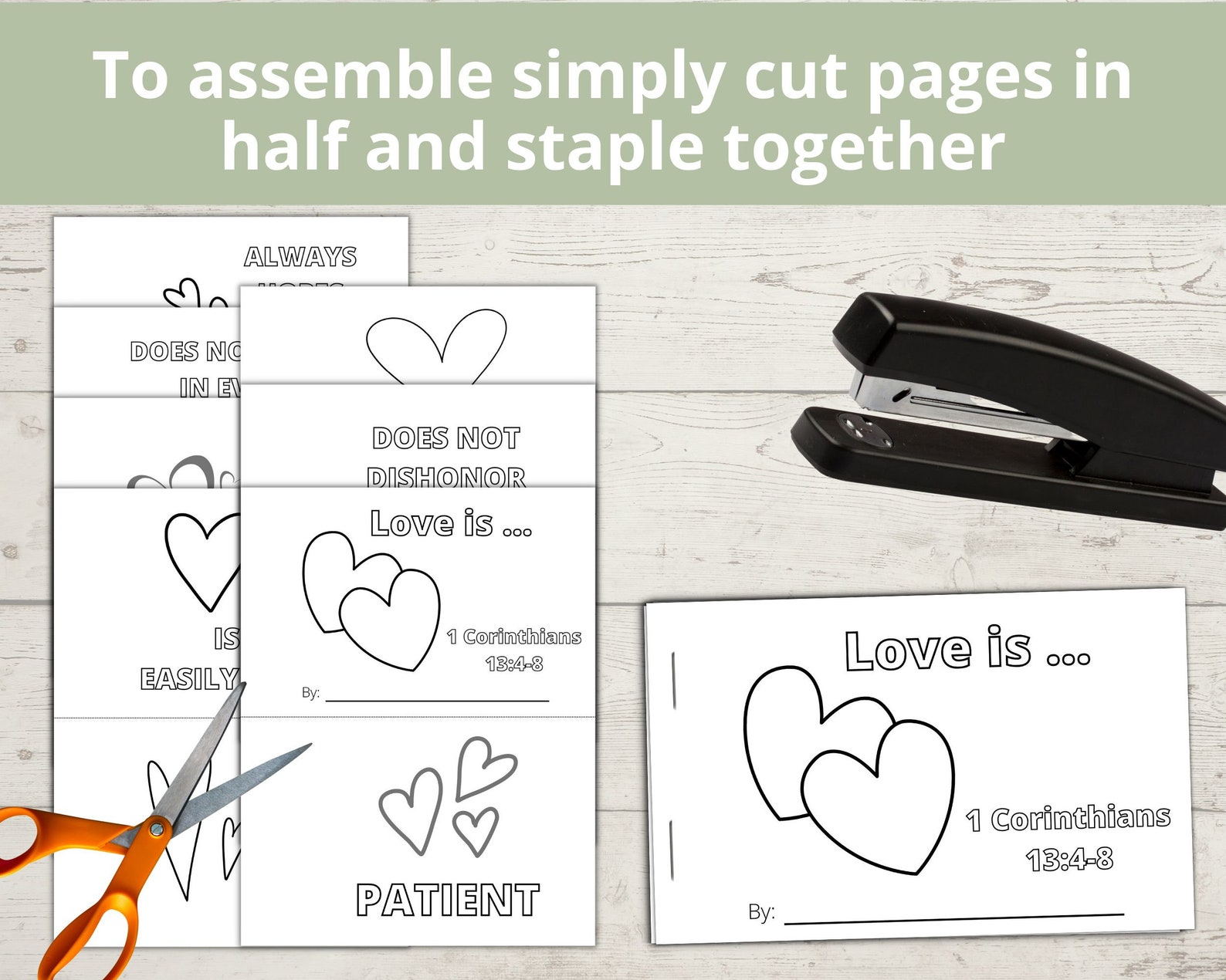 Love is Patient Love is Kind, 1 Corinthians 13, Homeschool Bible, Mini ...