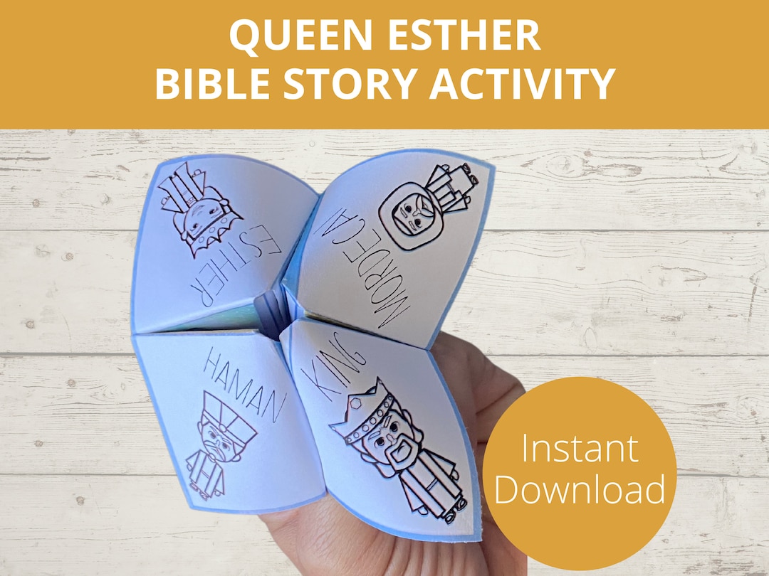 Queen Esther, Esther Craft, Fortune Teller, Cootie Catcher, Bible Story ...