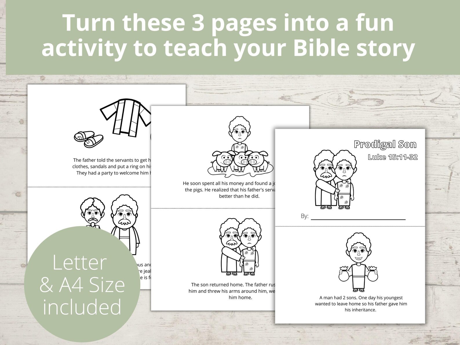 Prodigal Son Craft, Parables of Jesus Printable, Prodigal Son Parable ...