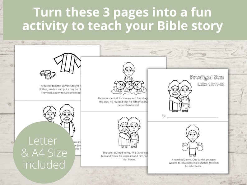 Prodigal Son Craft, Parables of Jesus Printable, Prodigal Son Parable ...
