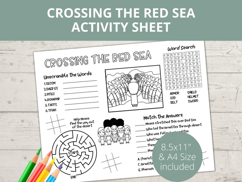 Crossing the Red Sea Craft, Moses and Red Sea, Church Kids Activity ...