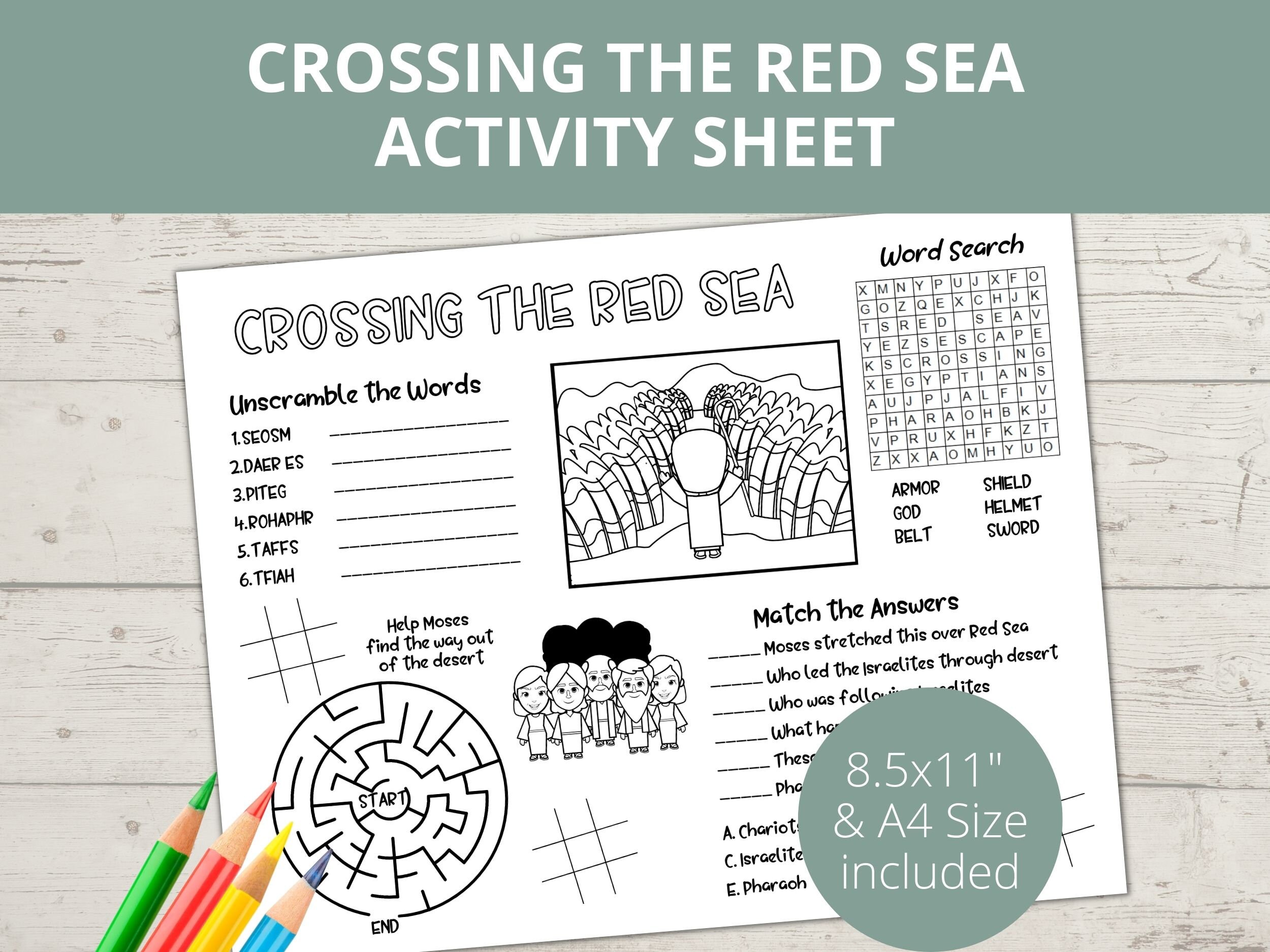 Crossing the Red Sea Craft, Moses and Red Sea, Church Kids Activity ...