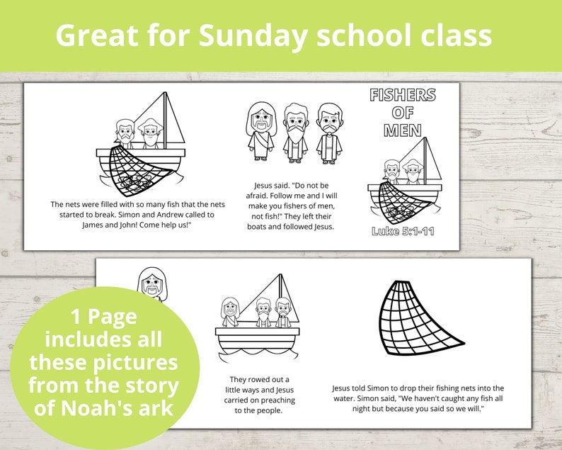 Fishers of Men Sunday School Craft, Miracle of Jesus, Jesus Calls His ...