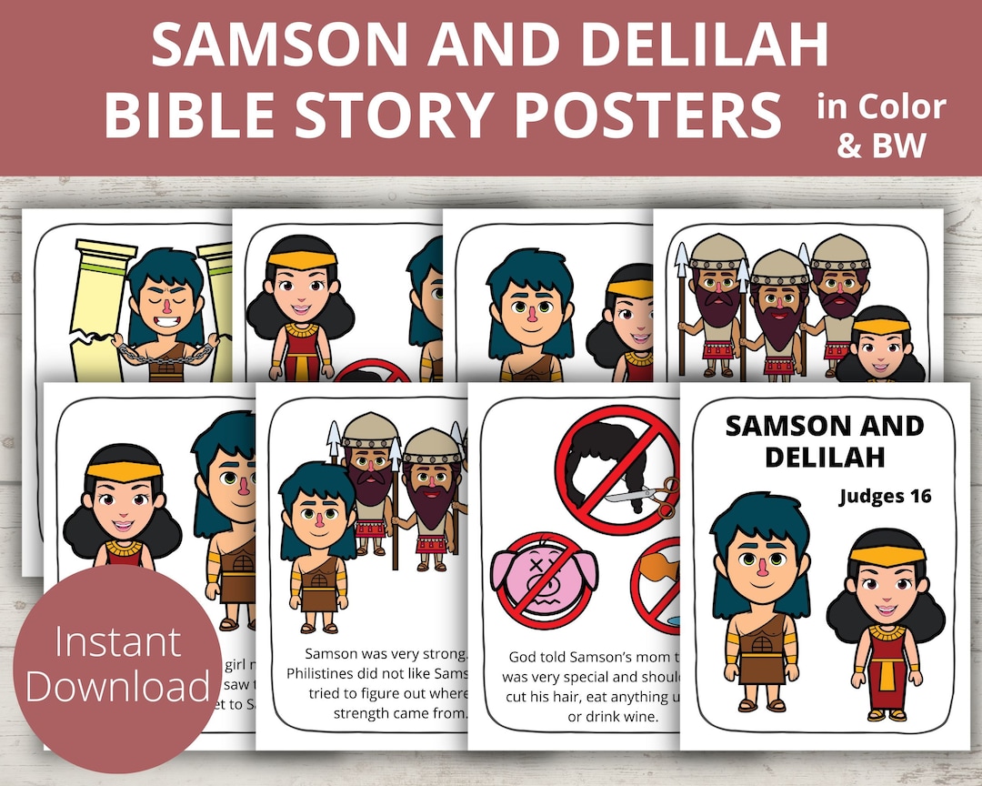 Samson and Delilah Bible Story Lessons Samson Bible - Etsy