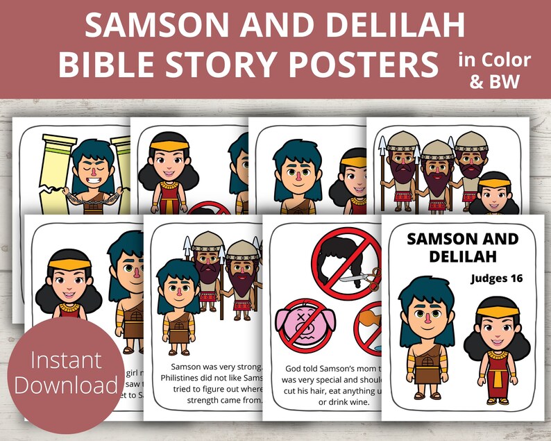 Samson and Delilah Bible Story Lessons Samson Bible - Etsy