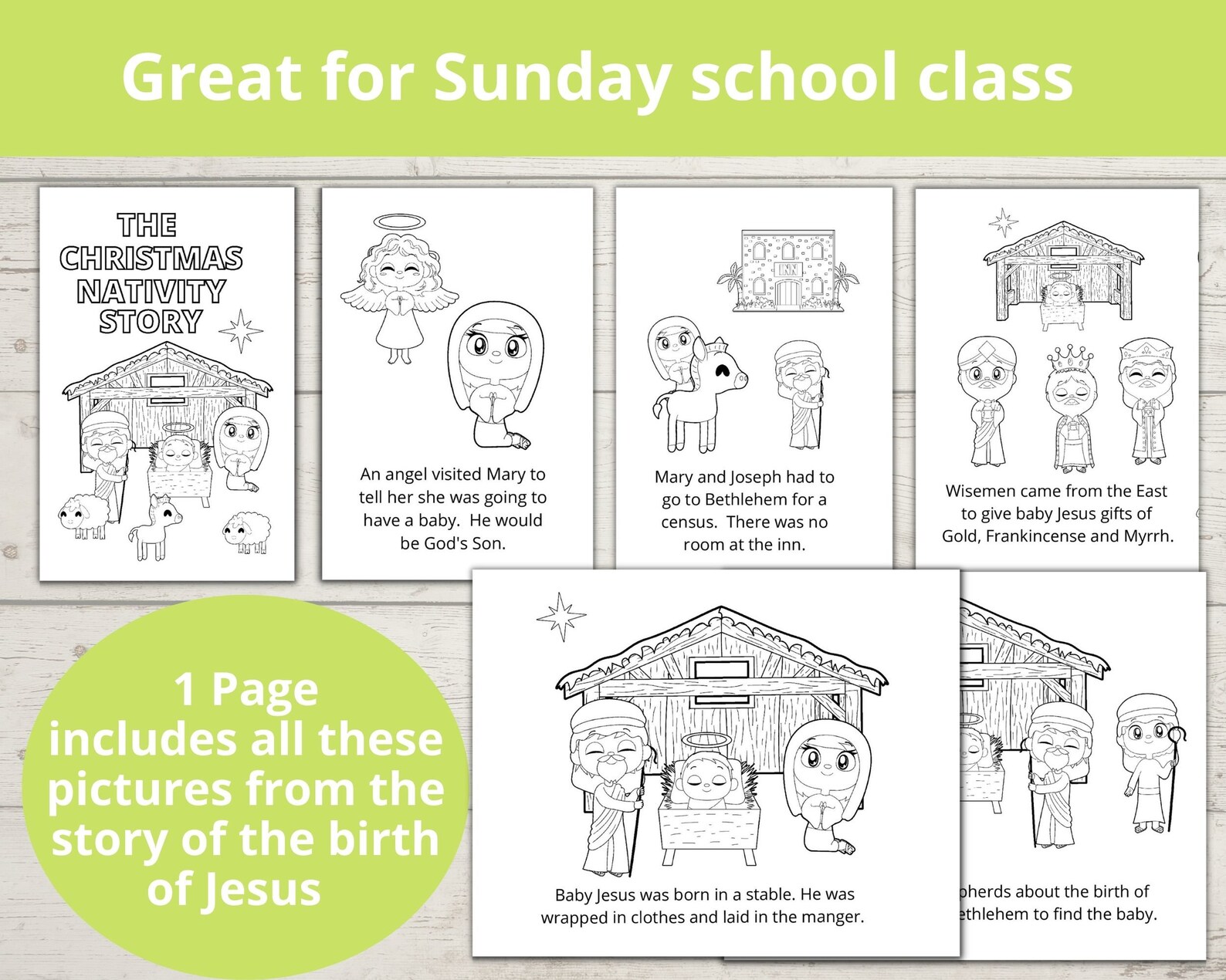 Christmas Nativity Craft for Kids, Sunday School Craft, Baby Jesus Born ...