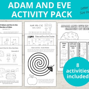 Adam and Eve Bible Story Activities Sunday School Craft - Etsy