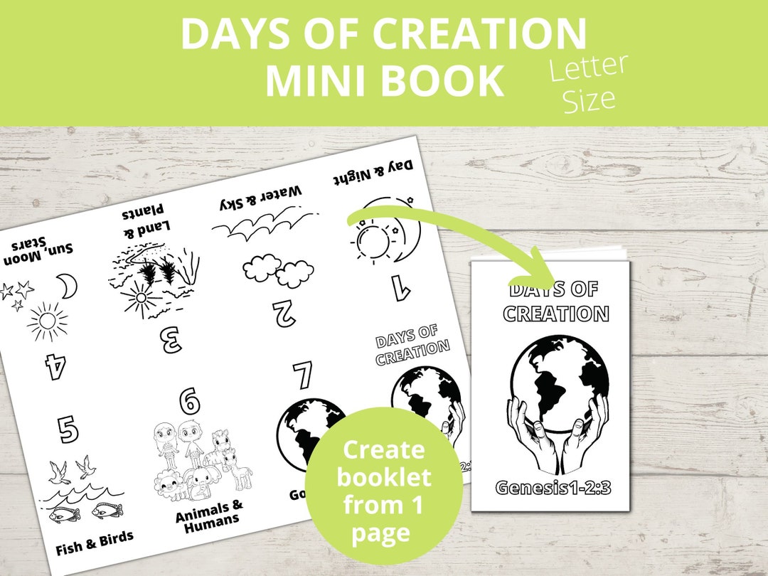 Days of Creation Printable, Sunday School Craft, Bible Story Activity ...