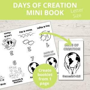 Days of Creation Printable, Sunday School Craft, Bible Story Activity ...