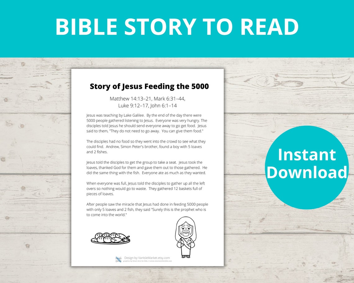 Jesus Feeds 5000 Bible Story Activities Sunday School Craft - Etsy