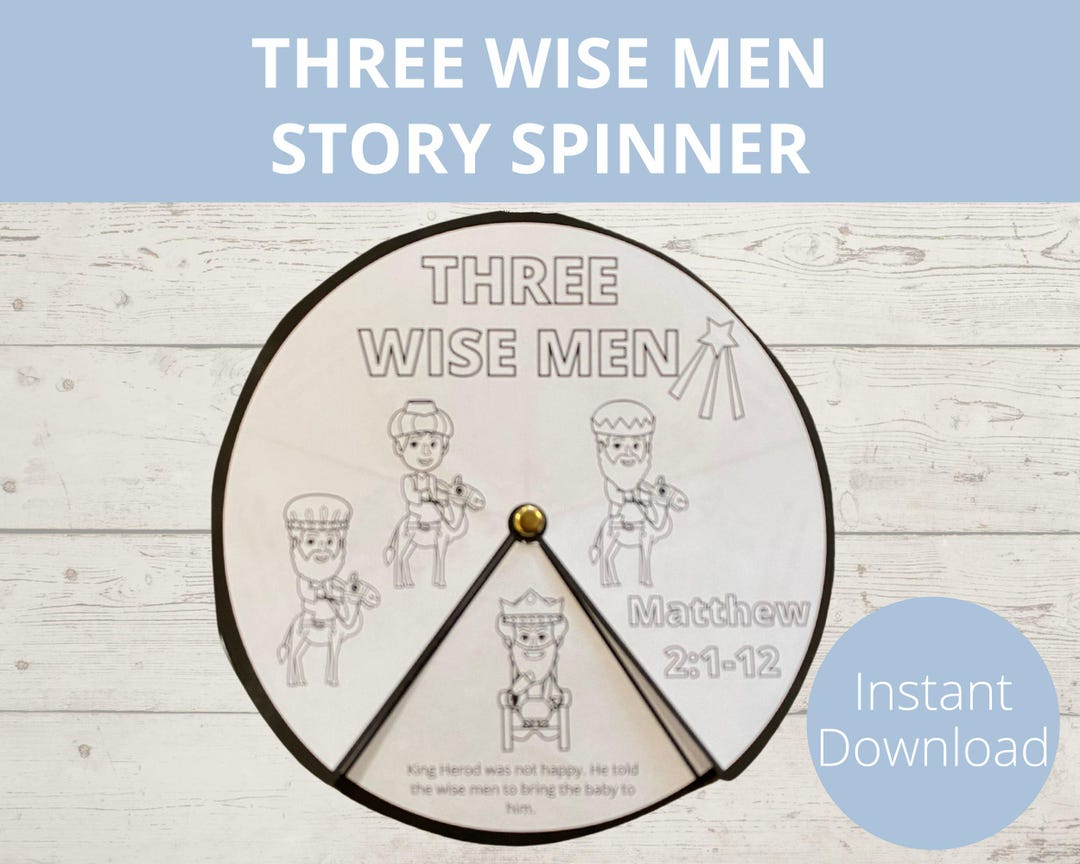 Three Wise Men Spinner, Christmas Nativity Craft, Paper Spinner, Bible ...