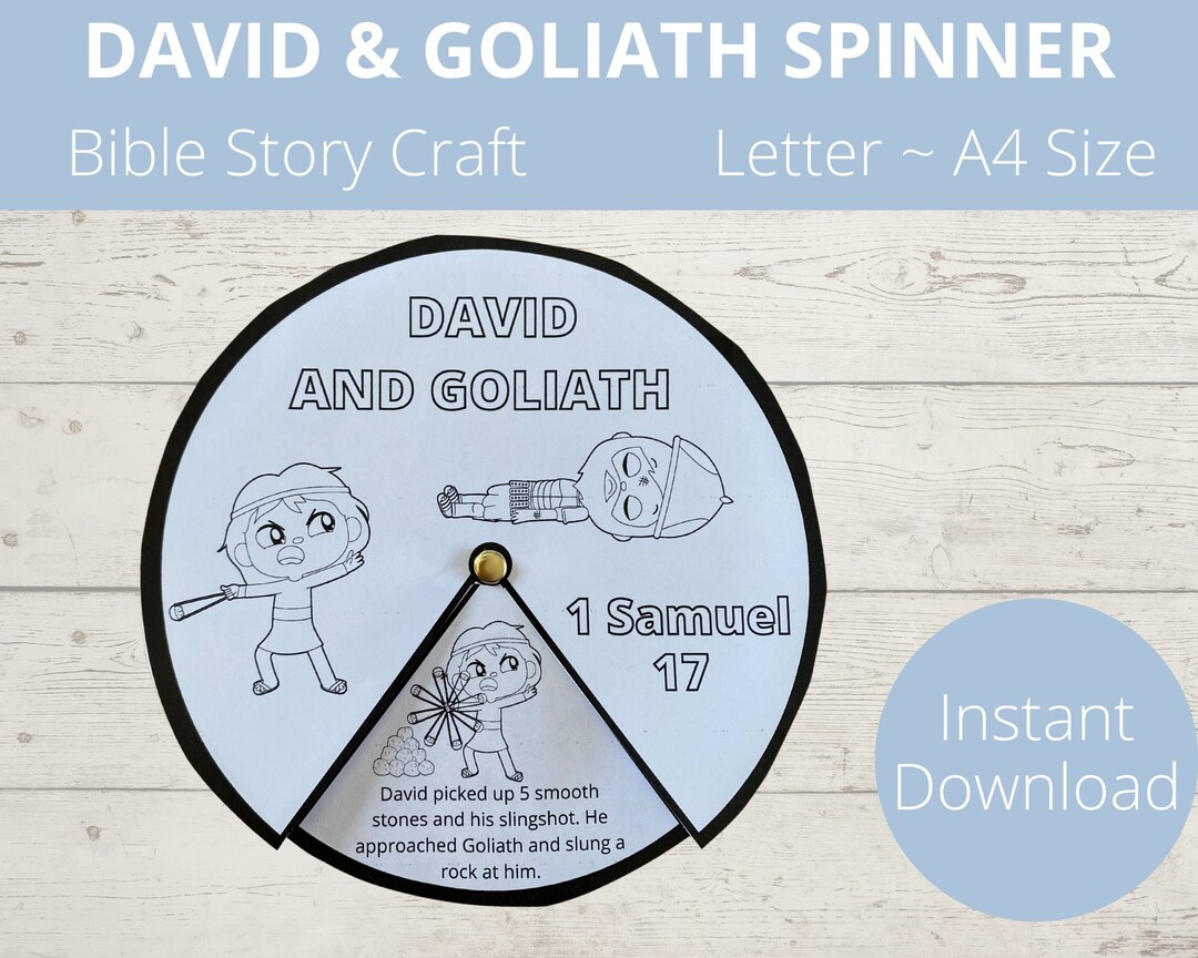 David and Goliath Sunday School Craft Bible Story Activities - Etsy