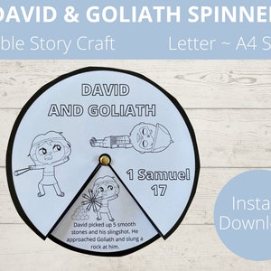 David and Goliath Sunday School Craft Bible Story Activities - Etsy