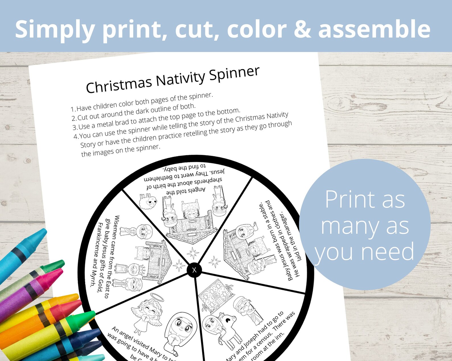 Christmas Nativity Bible Story, Sunday School Craft, Bible Story ...