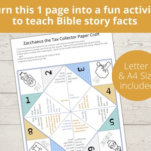 Zacchaeus Craft, Fortune Teller, Cootie Catcher, Zacchaeus the Tax ...