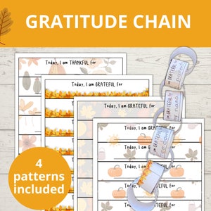 Thanksgiving Gratitude Paper Chain, I Am Thankful For, Fall Activity ...