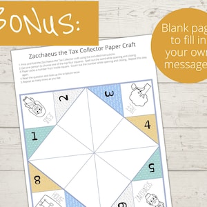 Zacchaeus Craft, Fortune Teller, Cootie Catcher, Zacchaeus the Tax ...