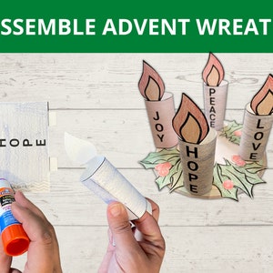 Christmas Advent Wreath, Paper Advent Activities, Catholic Advent ...