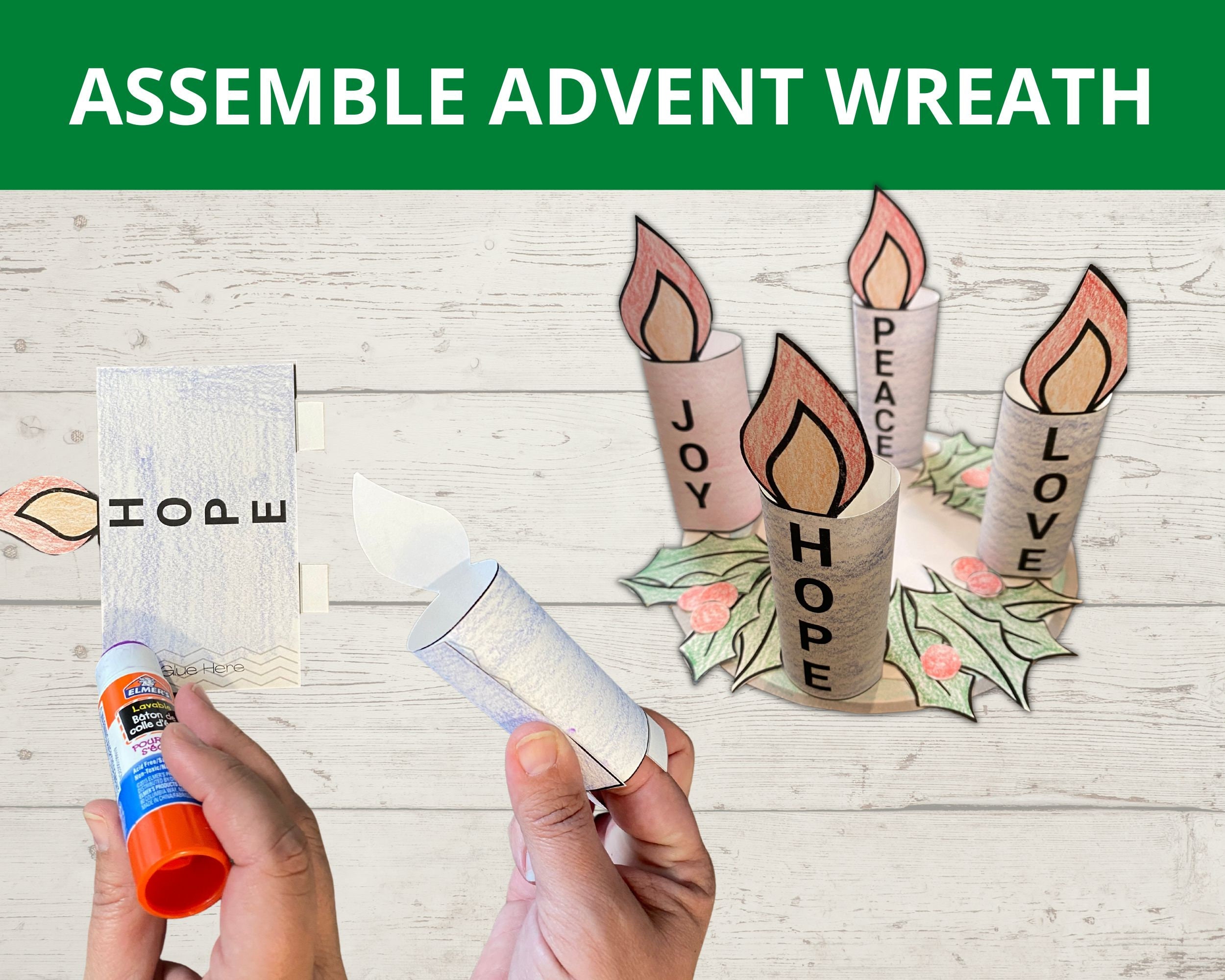 Christmas Advent Wreath, Paper Advent Activities, Catholic Advent ...