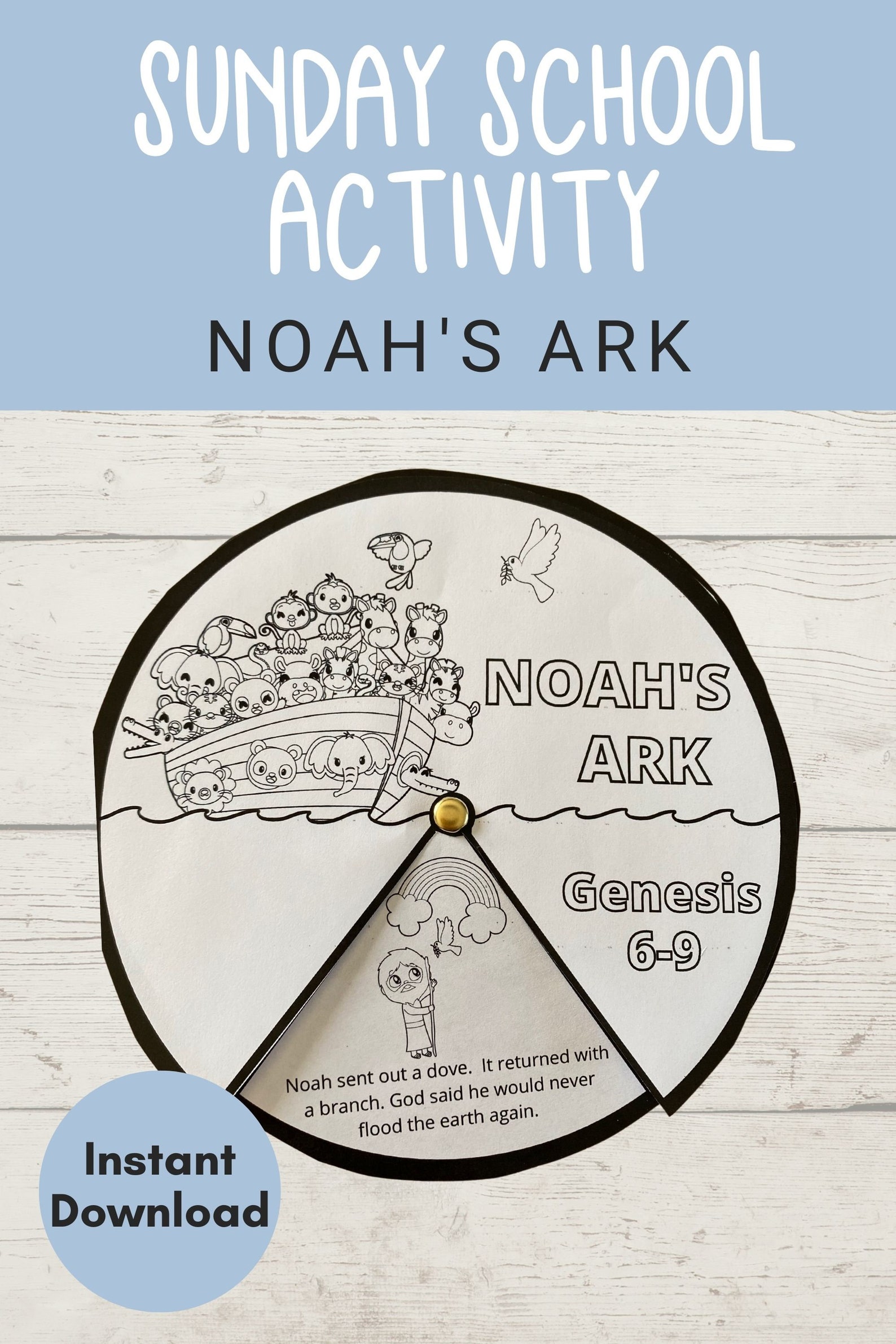 Noahs Ark Sunday School Craft, Bible Story Activities, Children's ...