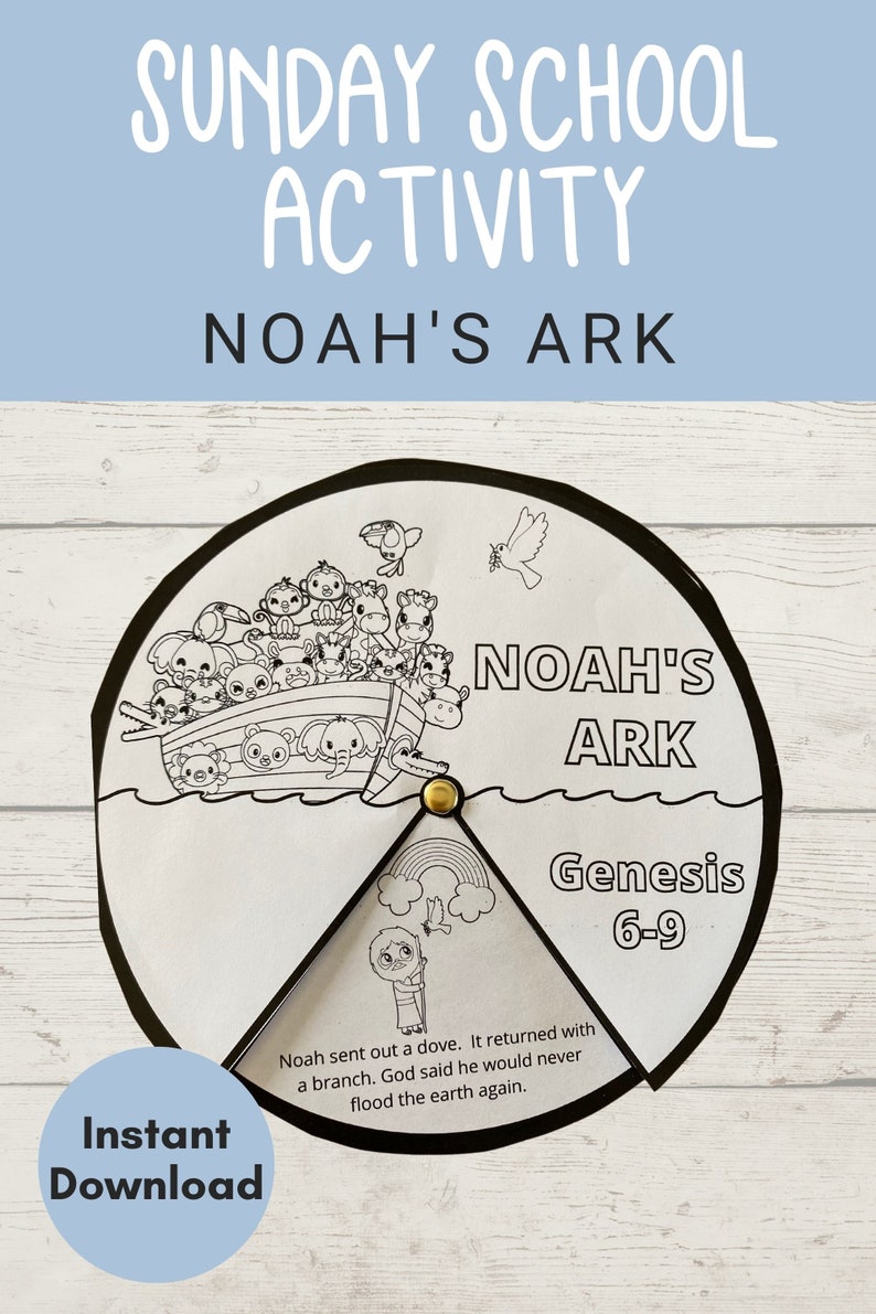 Noah's Ark Sunday School Craft Bible Story Activities - Etsy