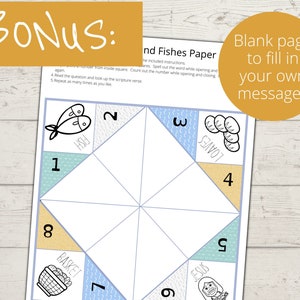 Loaves and Fishes Craft, John 6 Bible Story Activity, Fortune Teller ...