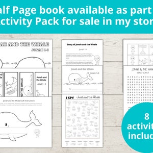 Jonah and the Whale, Sunday School Activities, Bible Story Coloring ...