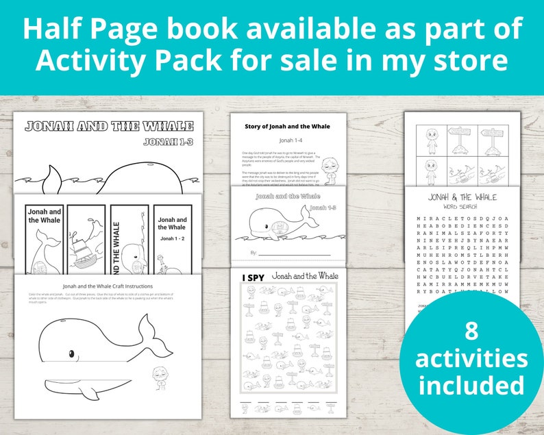 Jonah and the Whale, Sunday School Activities, Bible Story Coloring ...