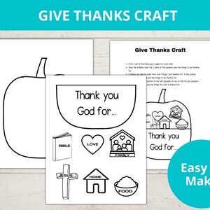 Give Thanks to the Lord, Bible Story Activity, Sunday School Craft ...